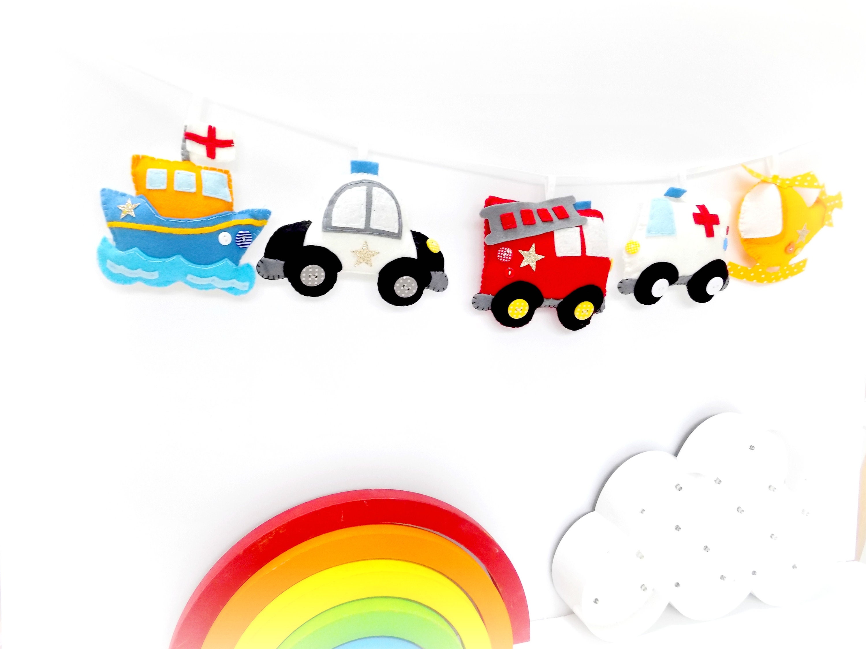 PDF Pattern Emergency Vehicles Garland. Felt Kit. Digital | Etsy