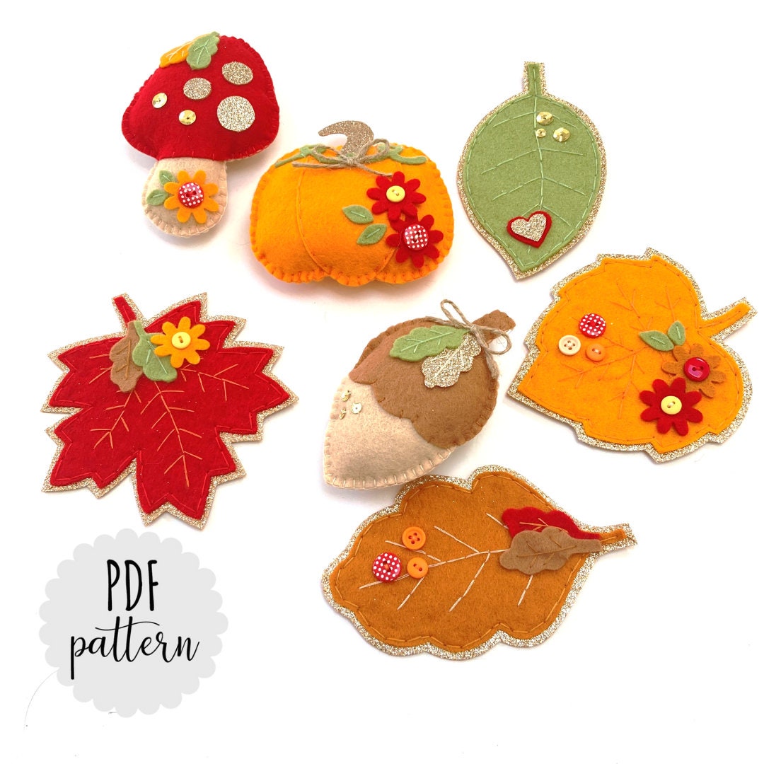 PDF Pattern for Felt Autumn Garland. Felt Fairy. Felt Toadstool. Felt ...