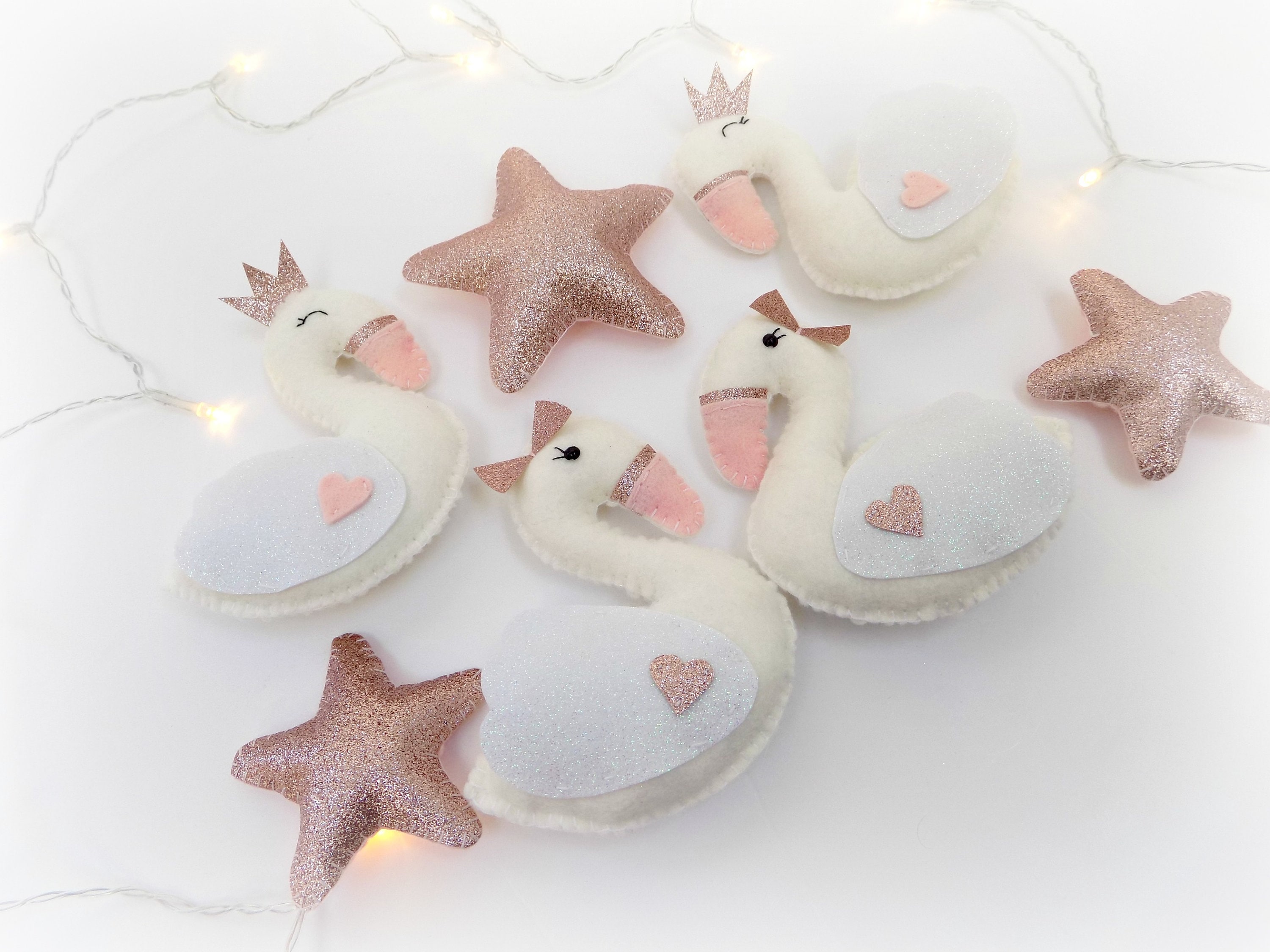 Sew Your Own Swan Garland. Felt Kit. Sewing Kit. Nursery | Etsy