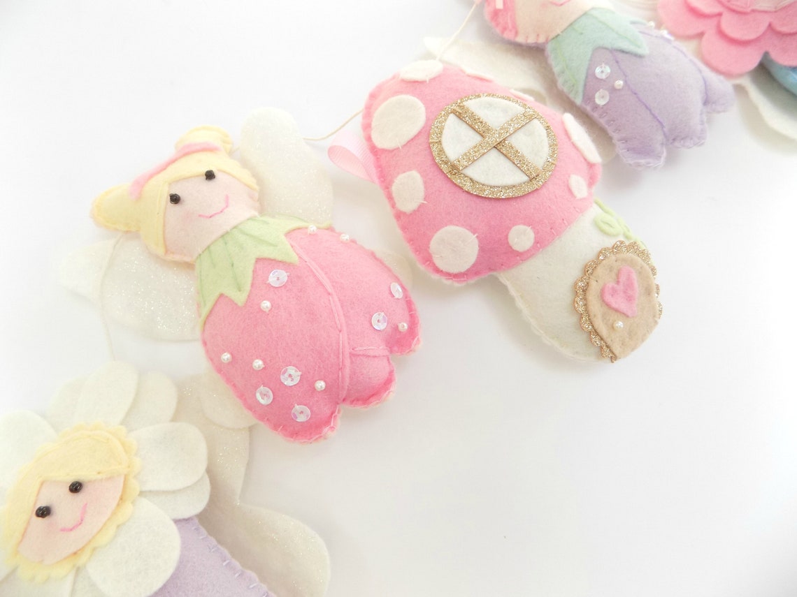 Sew your own Flower Fairies Garland. Sewing kit. Templates and | Etsy