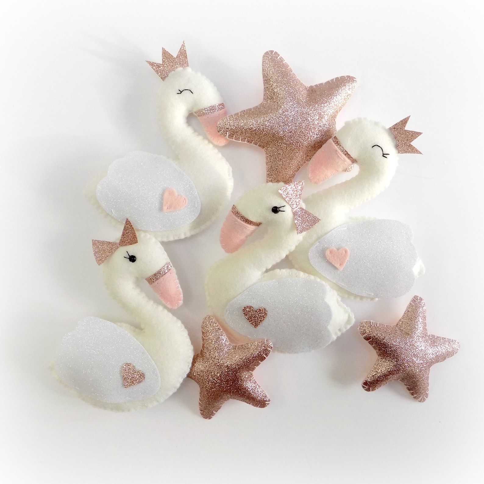 Sew Your Own Swan Garland. Felt Kit. Sewing Kit. Nursery Decor. Felt ...