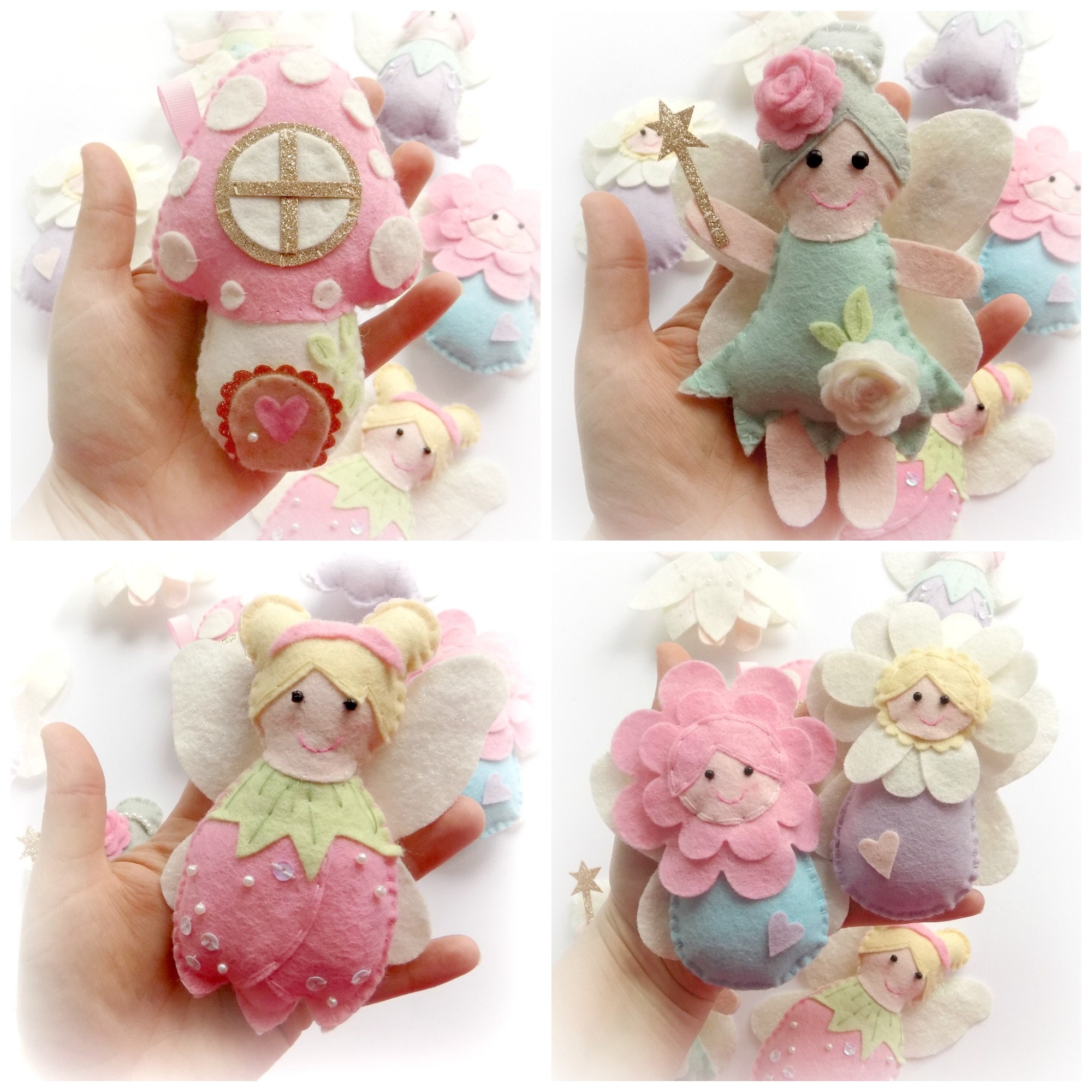 Sew your own Flower Fairies Garland. Sewing kit. Templates and | Etsy