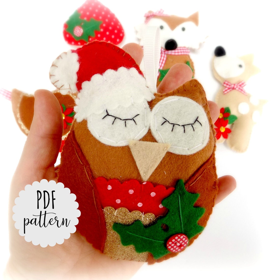 PDF Pattern and Instructions for Festive Owl Decoration. | Etsy