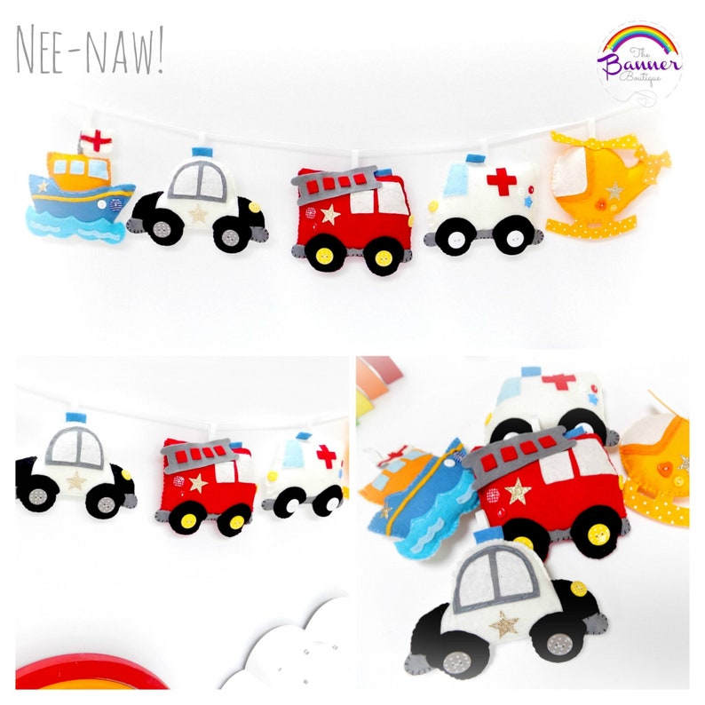 PDF Pattern Emergency Vehicles Garland. Felt Kit. Digital Pattern. Felt ...