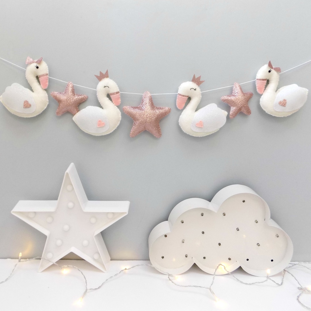 Sew Your Own Swan Garland. Felt Kit. Sewing Kit. Nursery Decor. Felt ...