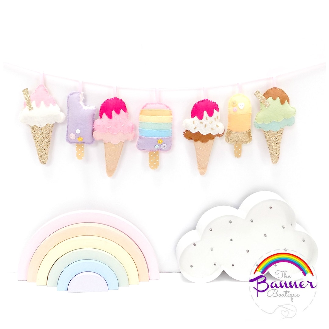 Sew Your Own Felt Ice Cream Garland Kit. Sew Your Own Kit. Craft Kit ...