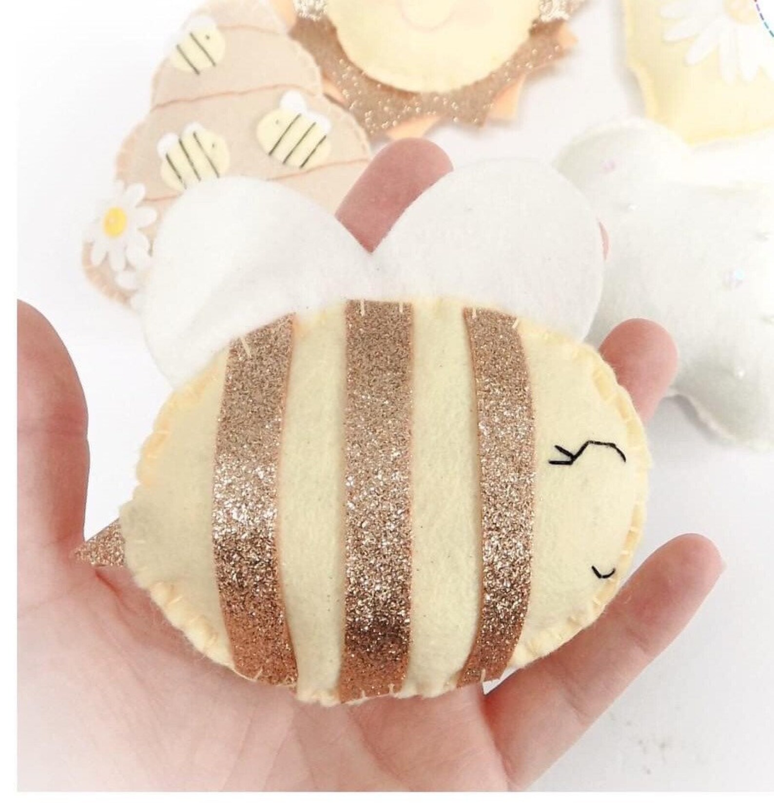 Sunshine and Bees Felt Garland Sewing Kit. Templates and Instructions ...