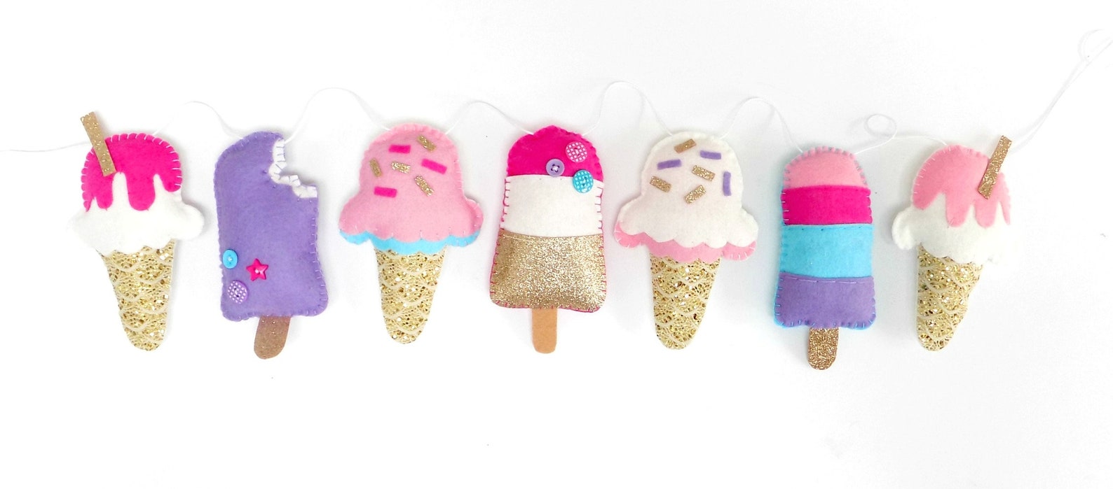 Sew Your Own Felt Ice Cream Garland Kit. Sew Your Own Kit. Craft Kit ...