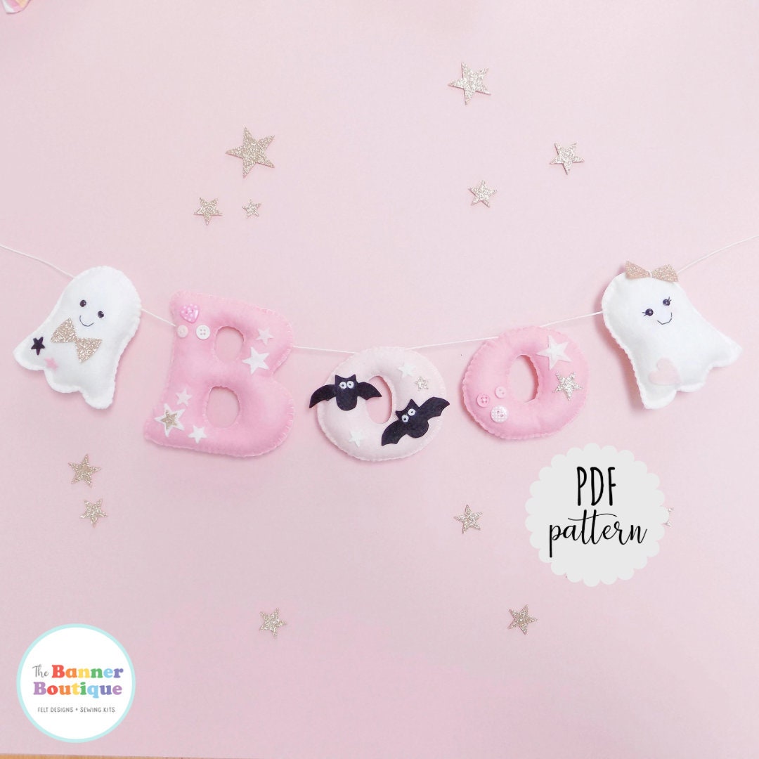 PDF Pattern for Boo Halloween Garland, DIY Sewing Kit, the Banner ...