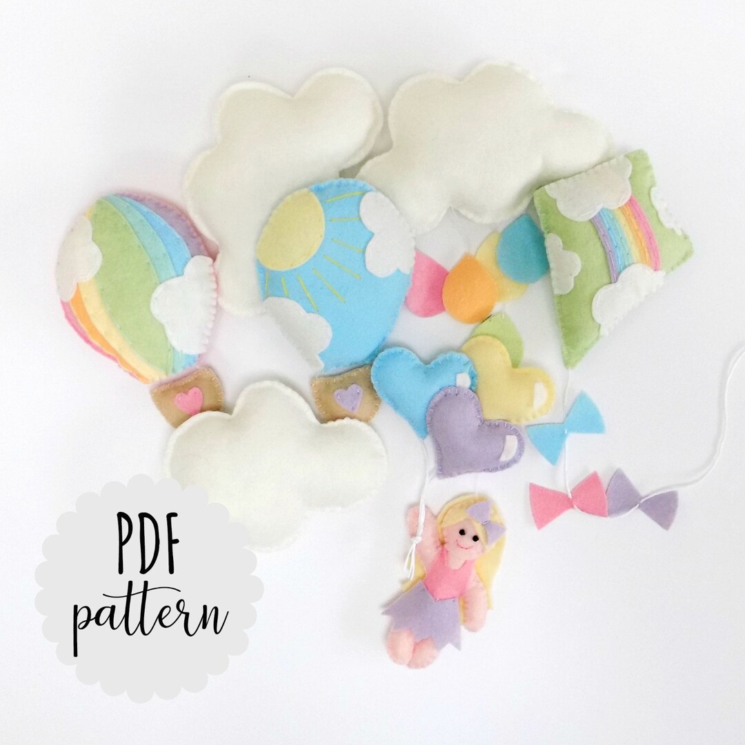 PDF Pattern and Instructions for Balloon and Kite Garland. Felt Sewing ...