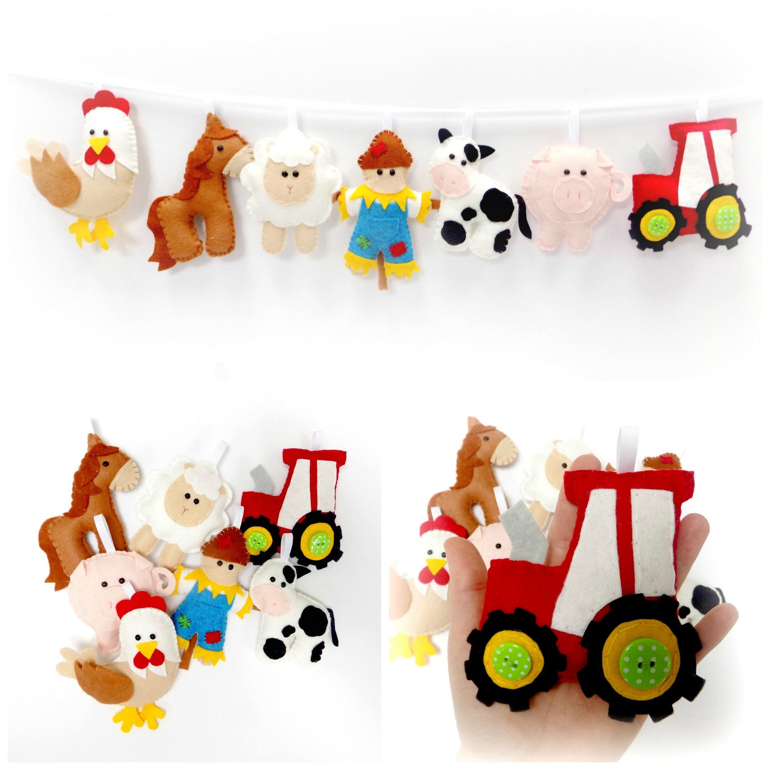 Sew Your Own Farm Animals Nursery Garland . Felt Garland. Farm Garland ...