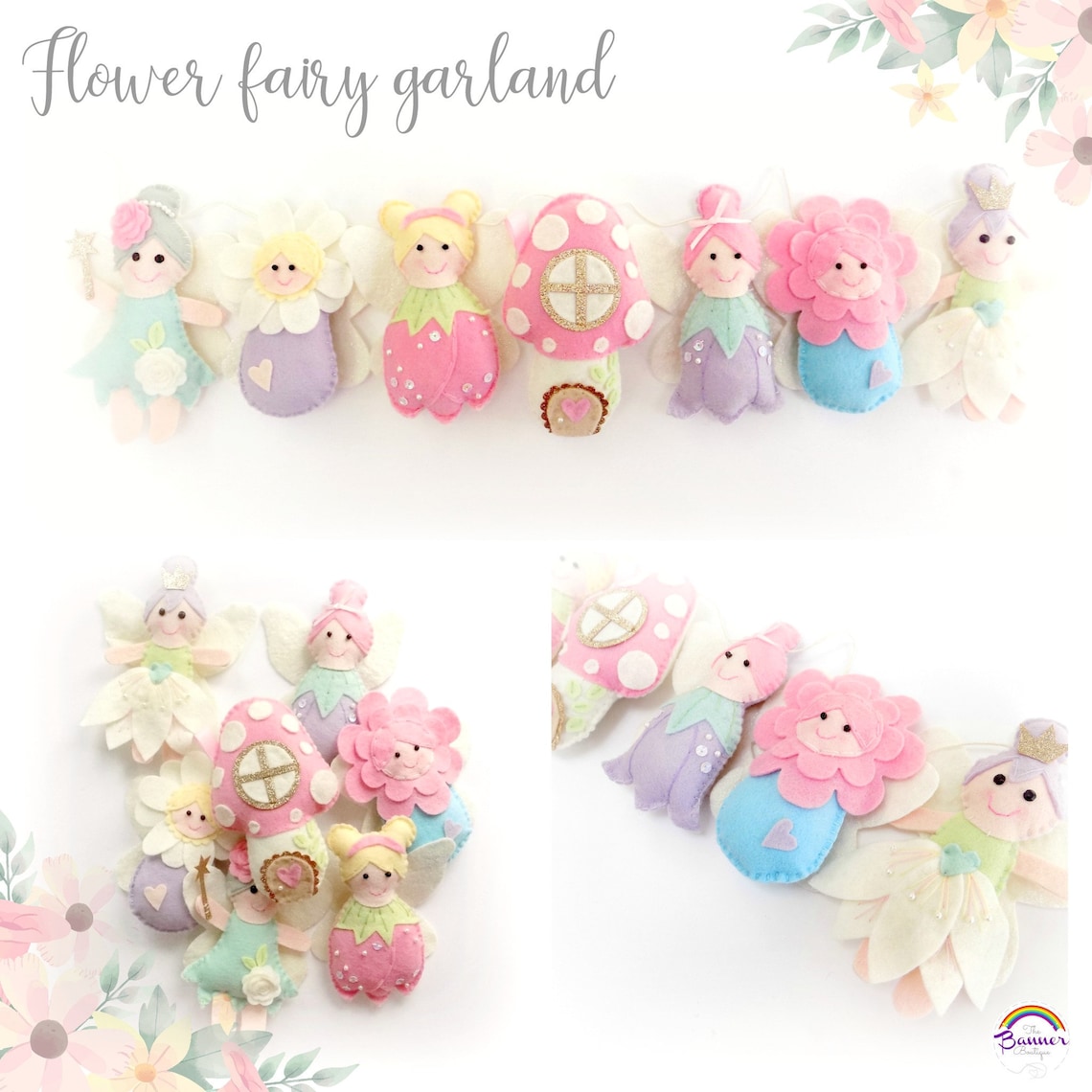 Sew Your Own Flower Fairies Garland. Sewing Kit. Templates and - Etsy