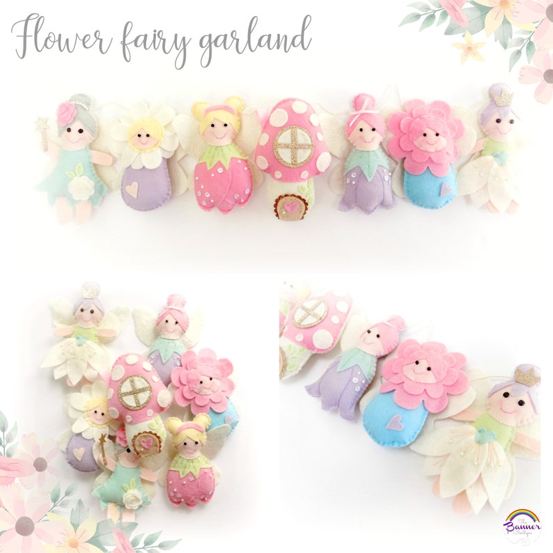 Sew Your Own Flower Fairies Garland. Sewing Kit. Templates and - Etsy