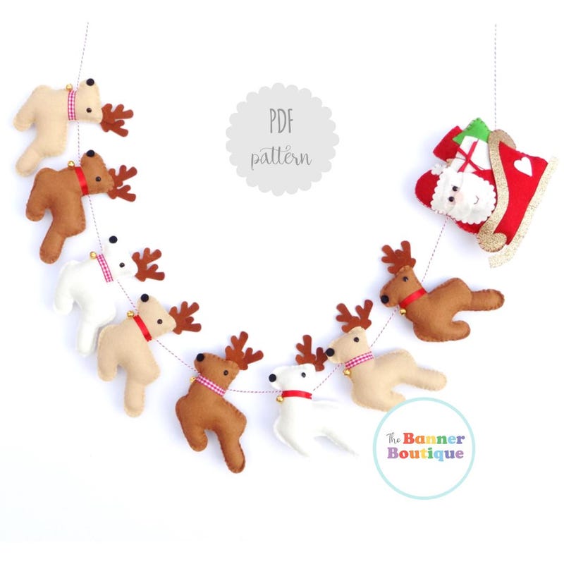 Santa Garland Handmade - Etsy UK