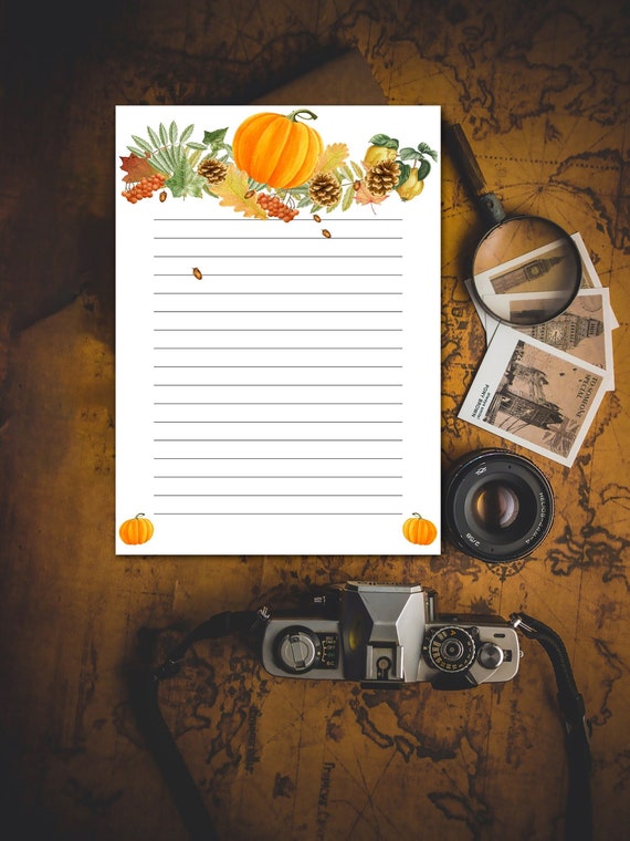 Autumn Harvest Printable Paper Instant Download Stationery | Etsy