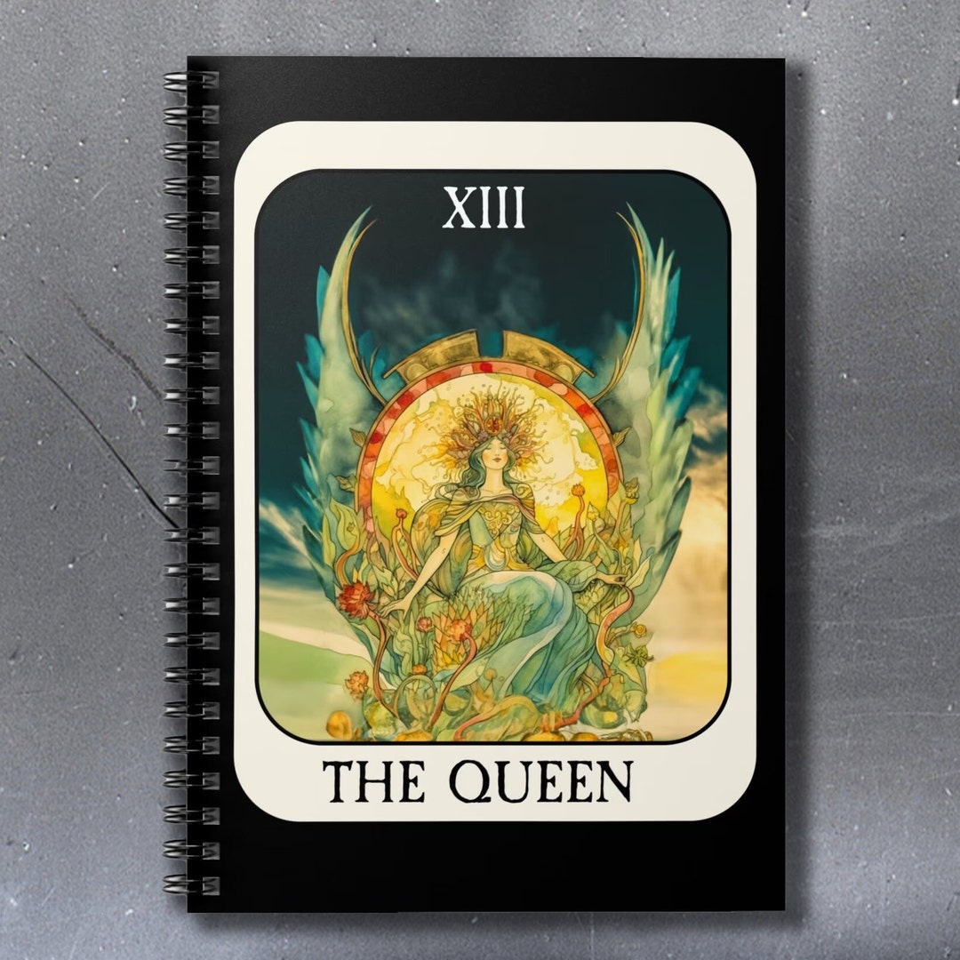 The Queen Tarot Card Spiral Notebook Diary Journal Planner Record Tarot ...