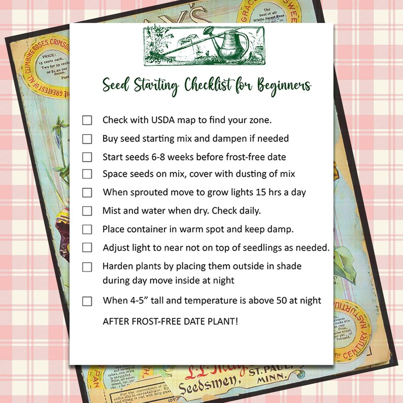 Spring Seed Starting Checklist Printable Download Simple Steps to ...
