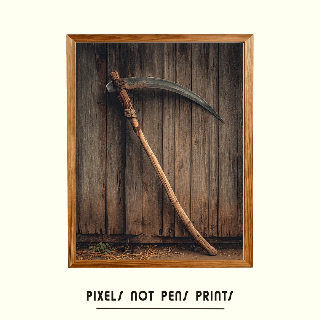 Rustic Farm Tool Scythe Wall Art Print - Etsy