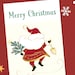 Dancing Santa Christmas Card Printable Instant Download Winter Holidays ...
