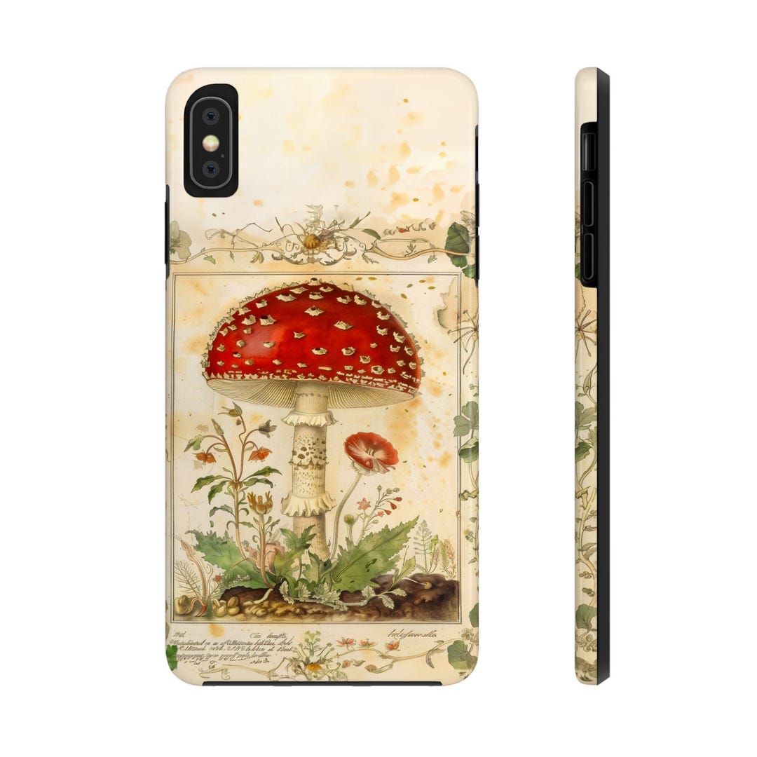 Vintage Botanical Mushroom Cottagecore Style Nature Tough Phone Cases ...