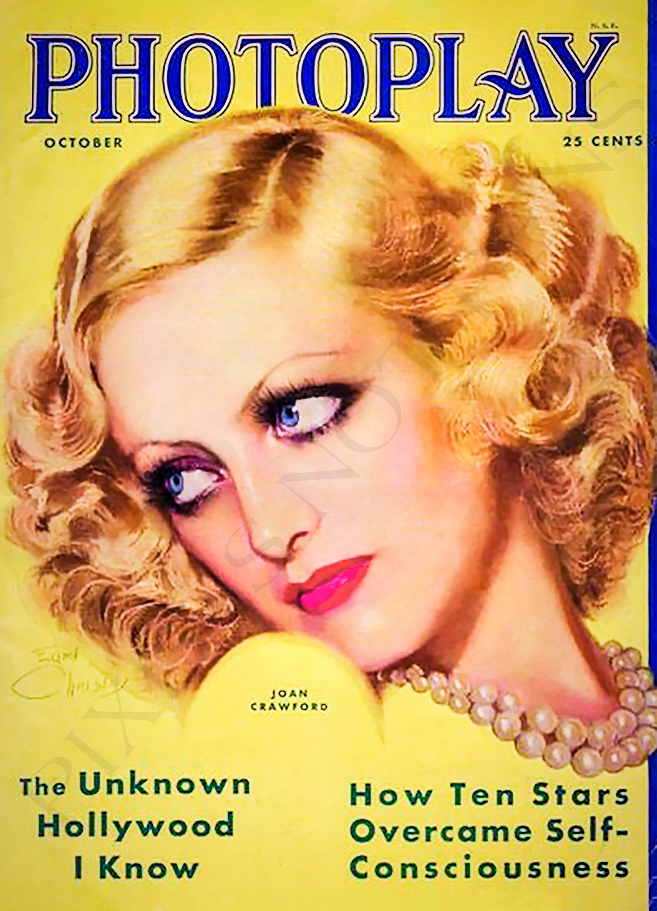 Joan Crawford Vintage Photoplay Magazine Cover Printable Greeting Card ...