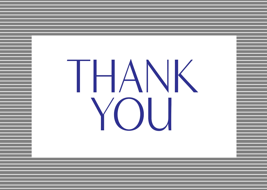 Pinstripe Gray Thank You Card Printable Download Instant Download ...