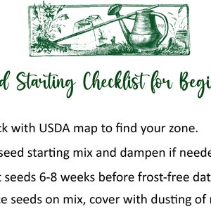 Spring Seed Starting Checklist Printable Download Simple Steps to ...