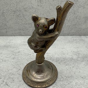 Vintage Ceramic Metal Koala on Tree Figurine - Etsy