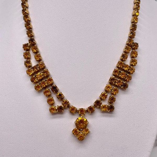 Topaz Rhinestone Necklace - Etsy