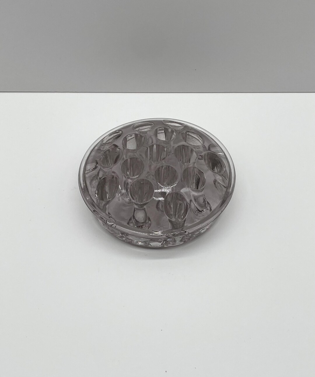 Vintage Irradiated Clear Glass Flower Frog - Etsy