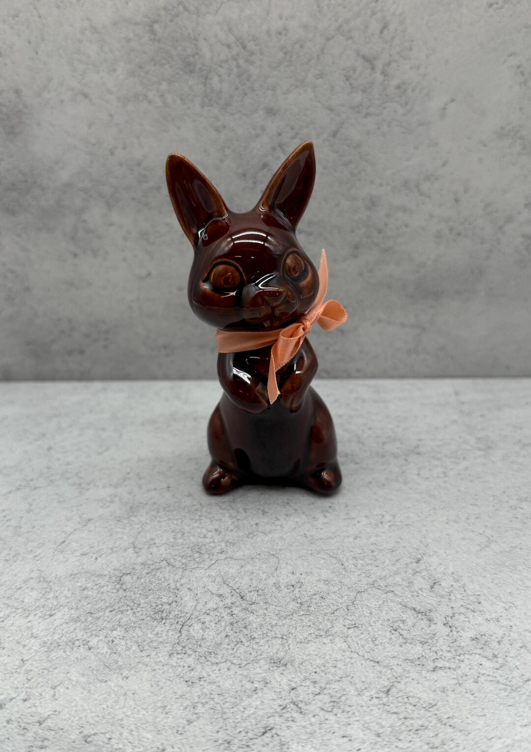 Vintage Ceramic Chocolate Style Bunny - Etsy