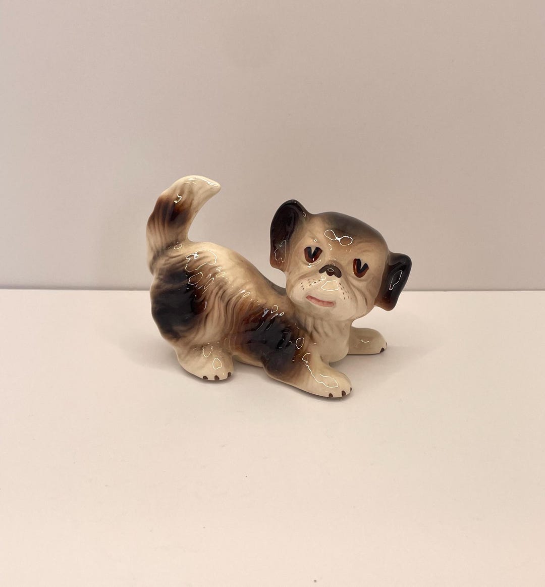 Vintage Ceramic Puppy Dog Figurine - Etsy