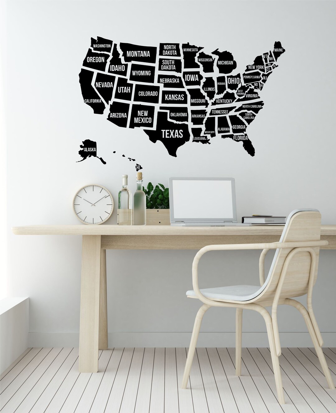 United States of America Wall Decal - Removable Vinyl Wall Art Sticker ...