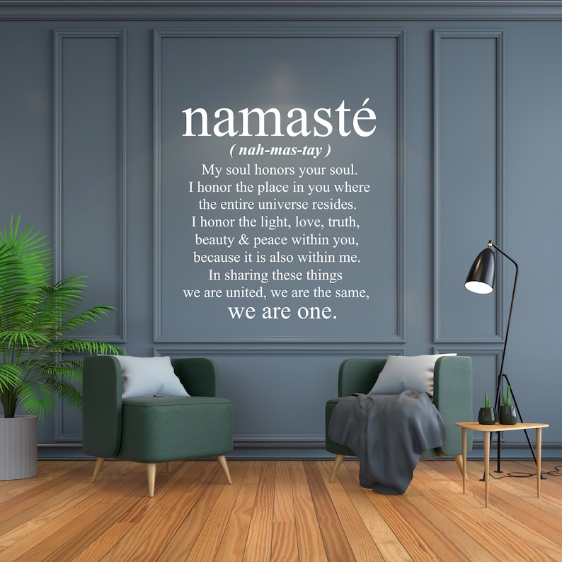 Namaste Wall Decal Namaste Wall Art Yoga Wall Decal | Etsy