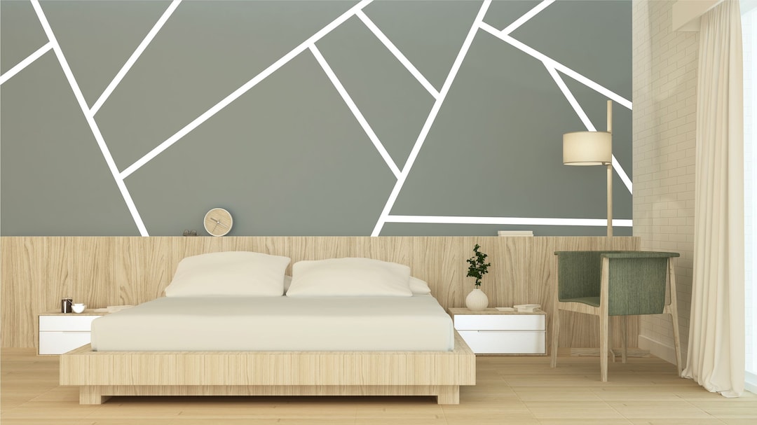 Geometric Line Wall Decal DIY Design Self Decoration Wall Decals - Etsy