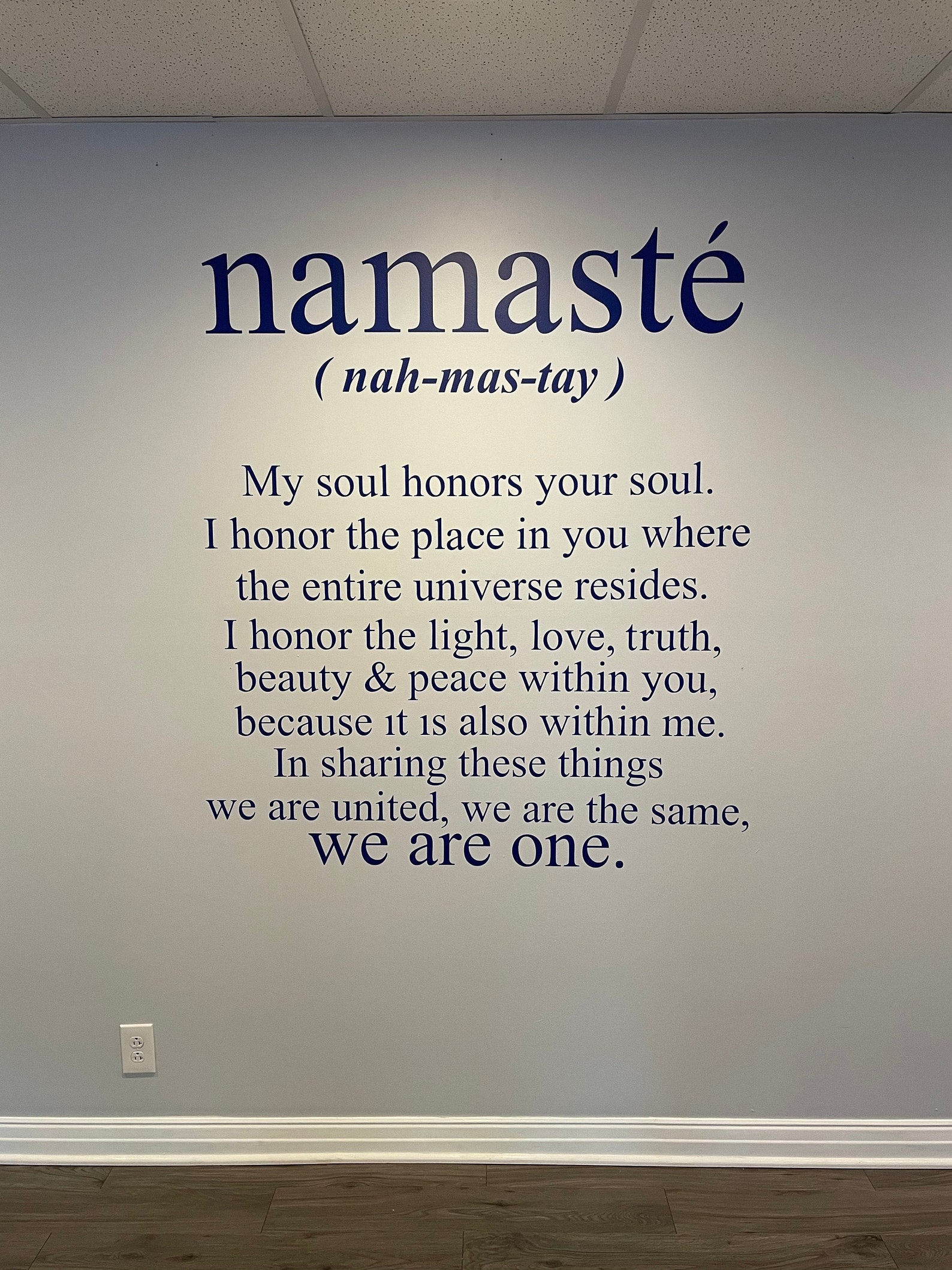 Namaste Wall Decal Namaste Wall Art Yoga Wall Decal | Etsy