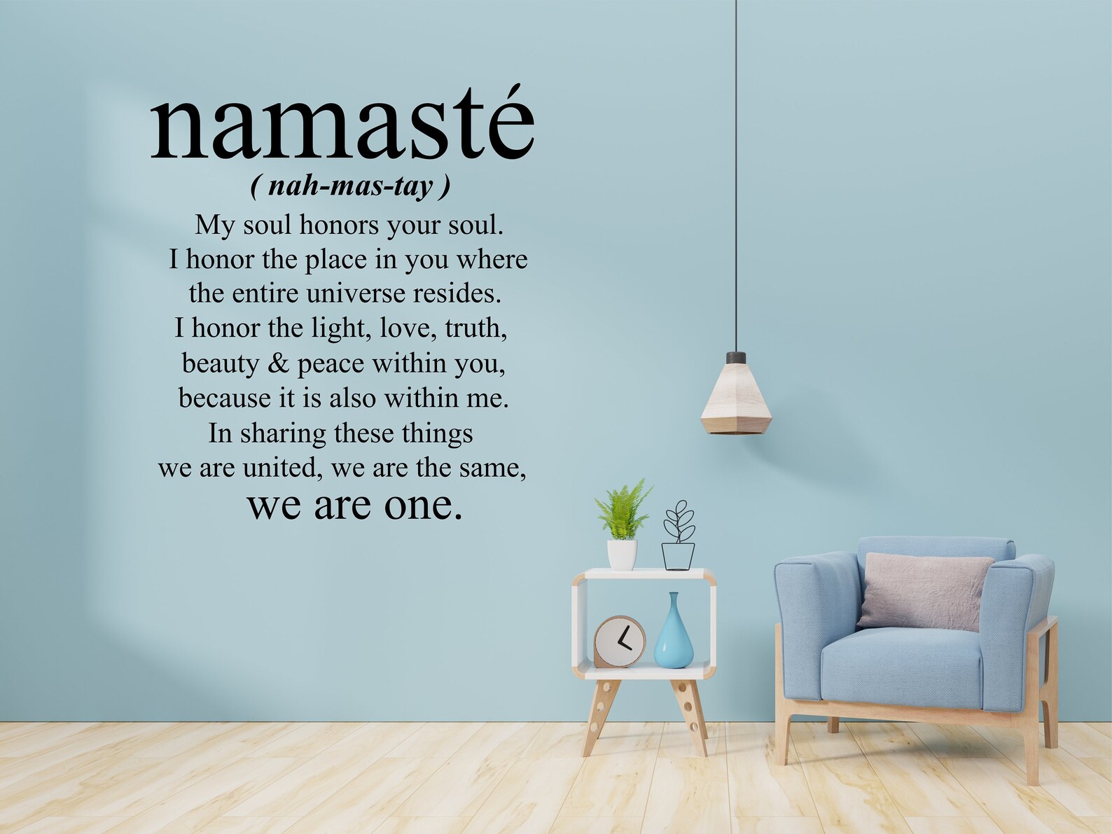Namaste Wall Decal Namaste Wall Art Yoga Wall Decal | Etsy