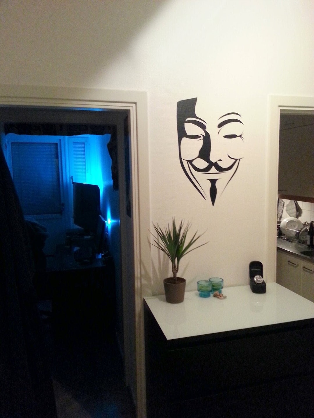 V for Vendetta Wall Decal, Anonymous Mask Wall Stickers, V for Vendetta ...