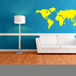 World Map Wall Decal - Vinyl World Map - Etsy Ireland