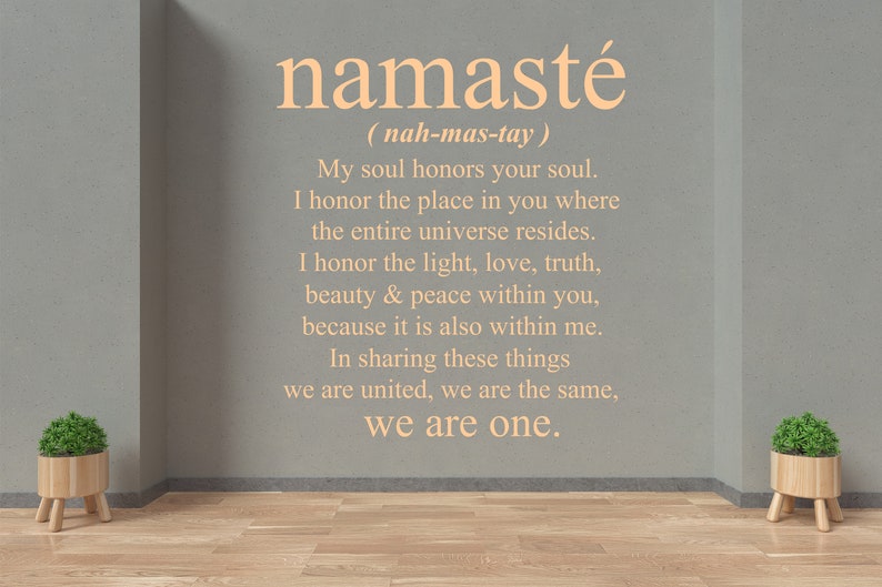 Namaste Wall Decal Namaste Wall Art Yoga Wall Decal | Etsy