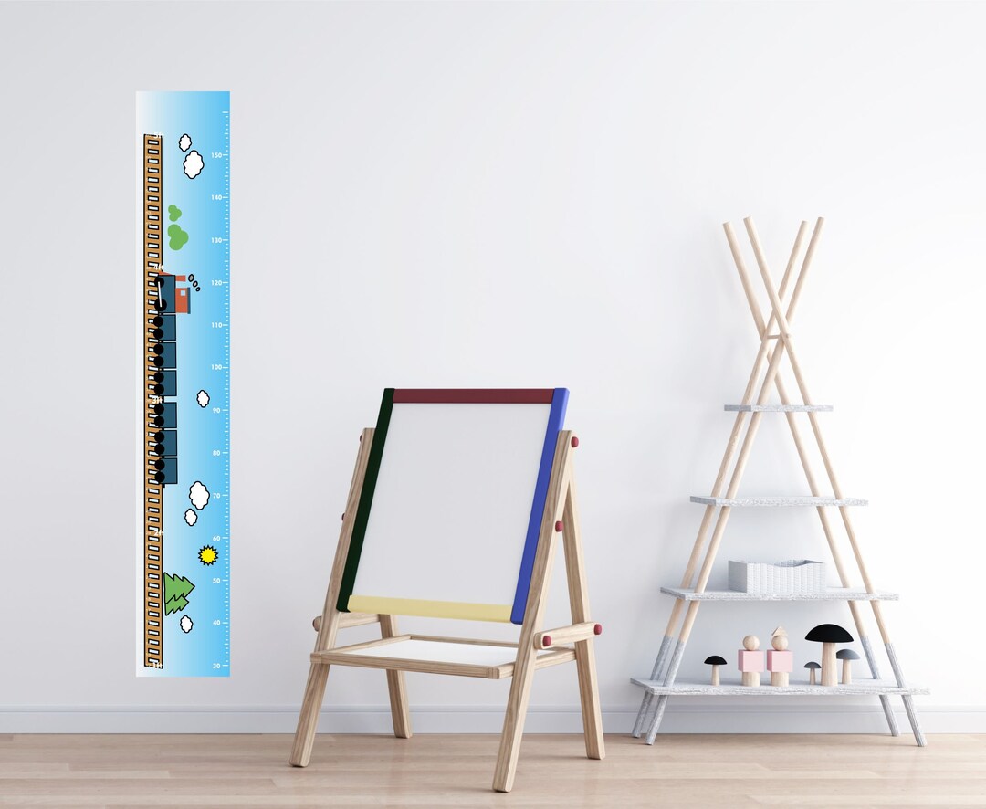 Growth Chart Wall Railway Print, Vinyl Wall Kids Decoration, Kids ...