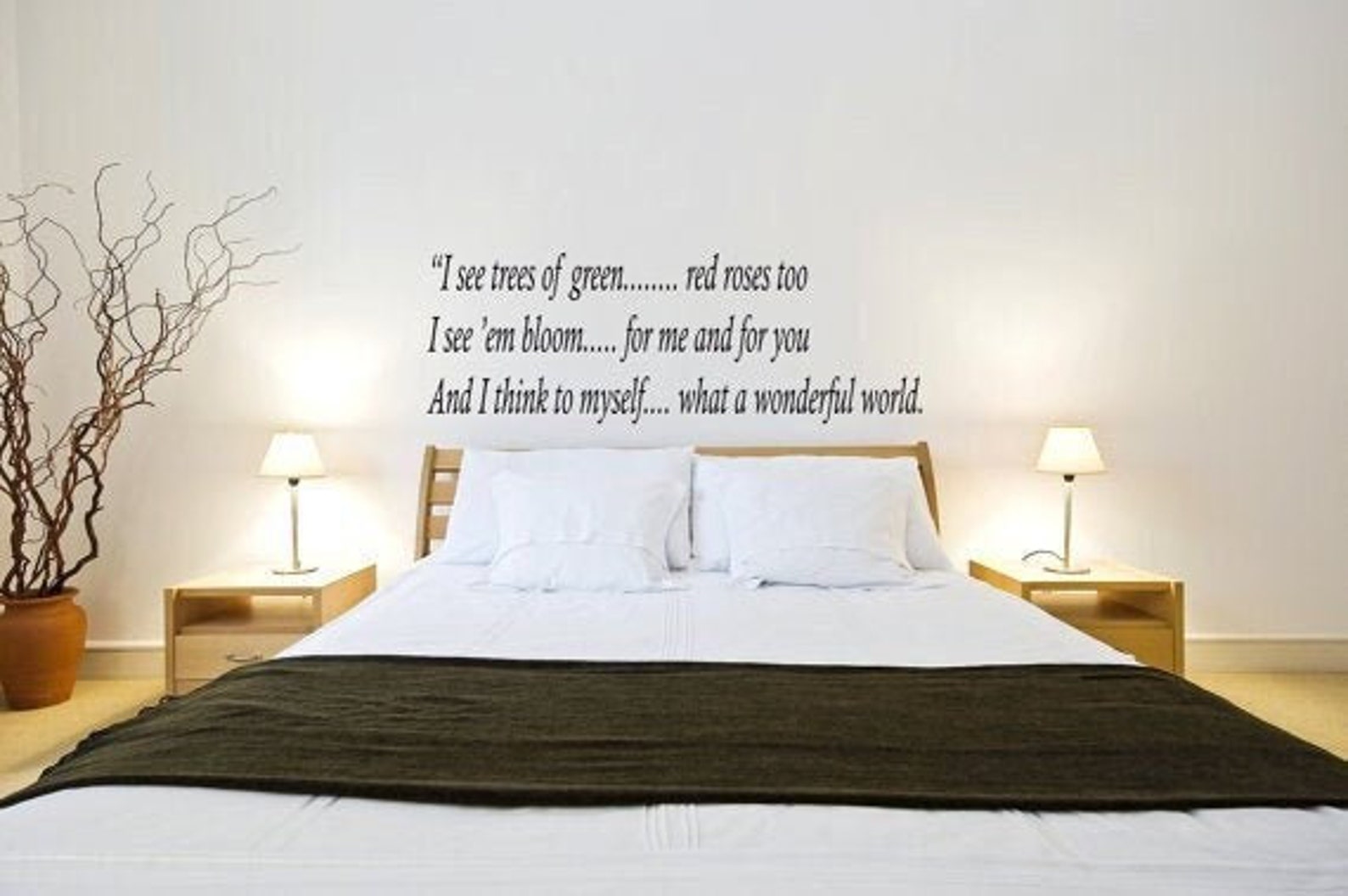 What A Wonderful World Vinyl Wall Decal Louis Armstrong Quote - Etsy