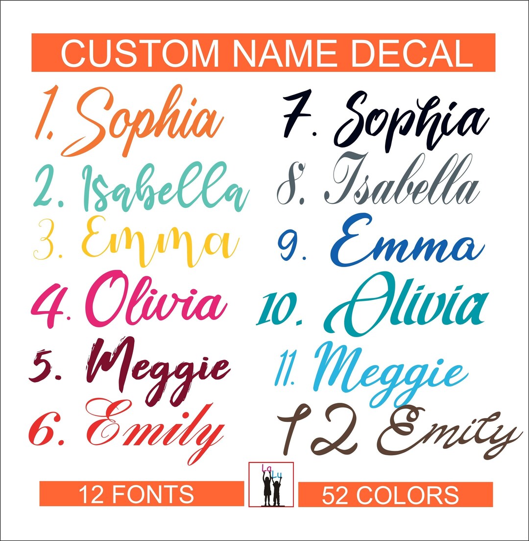 Custom Vinyl Lettering, Name Decal, Custom Vinyl Sticker, Personalized ...