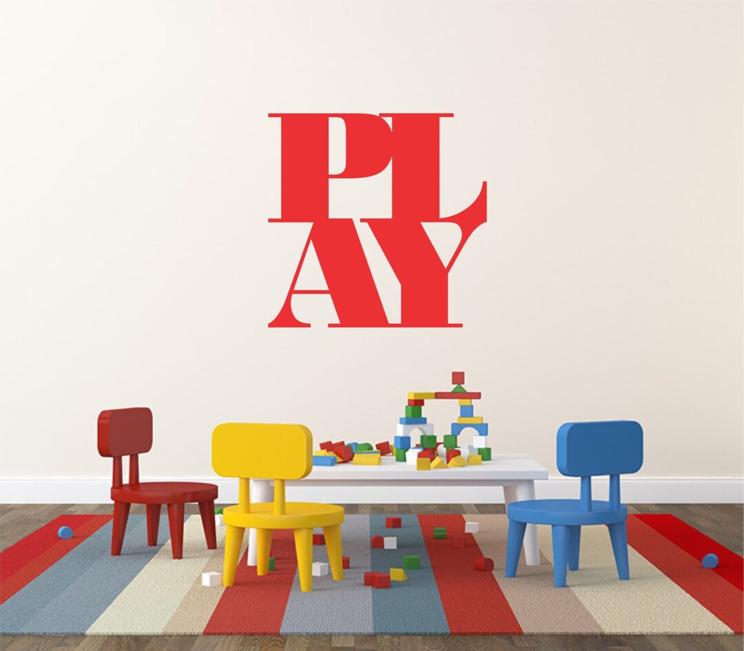 Play Wall Decal Kids Wall Decal - Etsy
