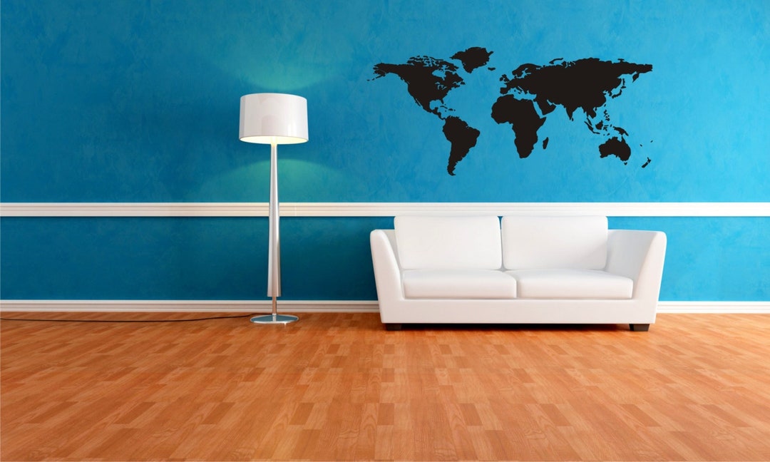 World Map Wall Decal - Vinyl World Map - Etsy Ireland