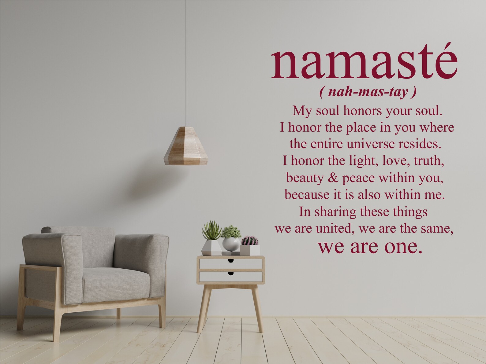Namaste Wall Decal Namaste Wall Art Yoga Wall Decal | Etsy