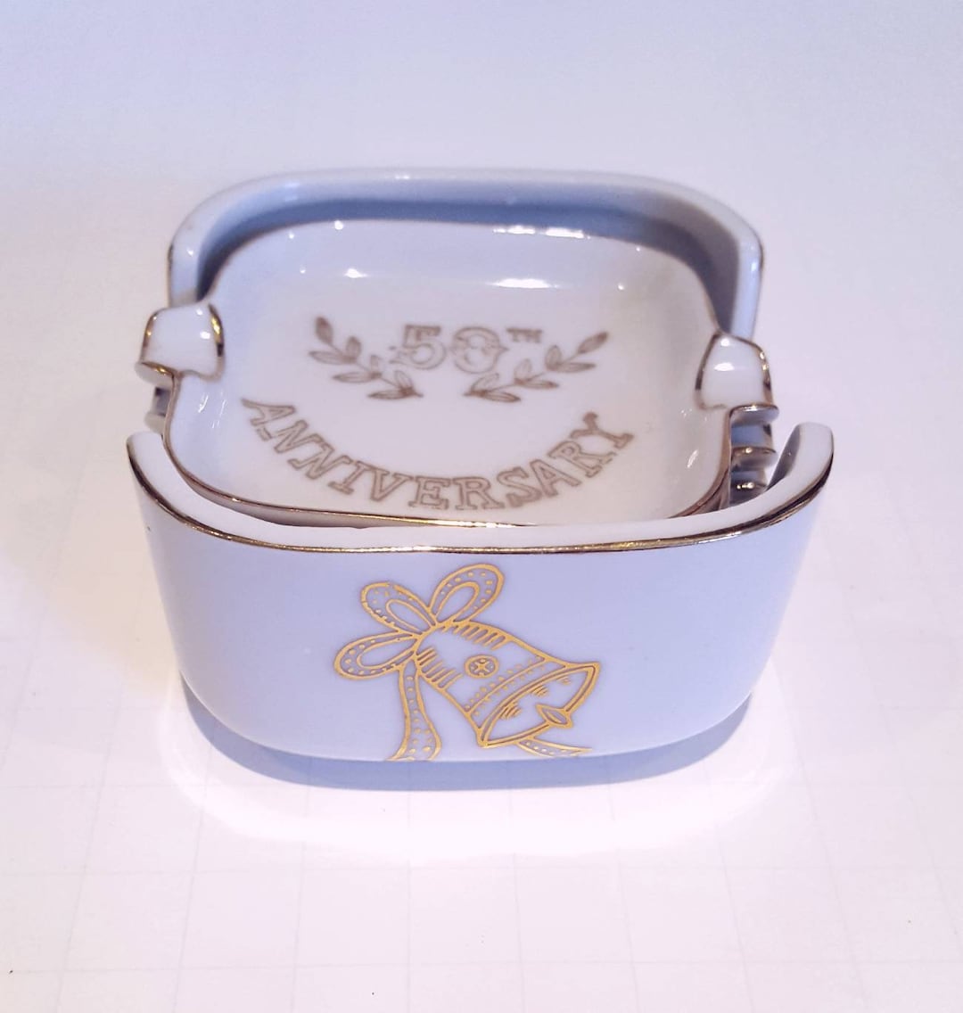 Vintage Lefton Nested Ashtray Set With Holder/ 50th Anniversary/japan ...