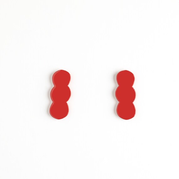 Earrings ROMY Red - Etsy
