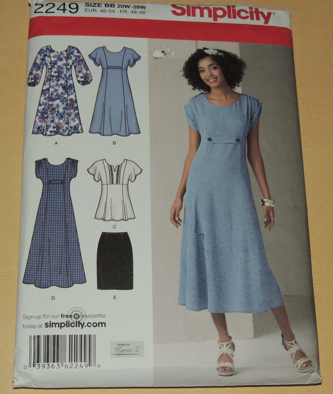 Uncut 20W-28W Dress, Blouse and Skirt Pattern, Simplicity 2249 - Etsy