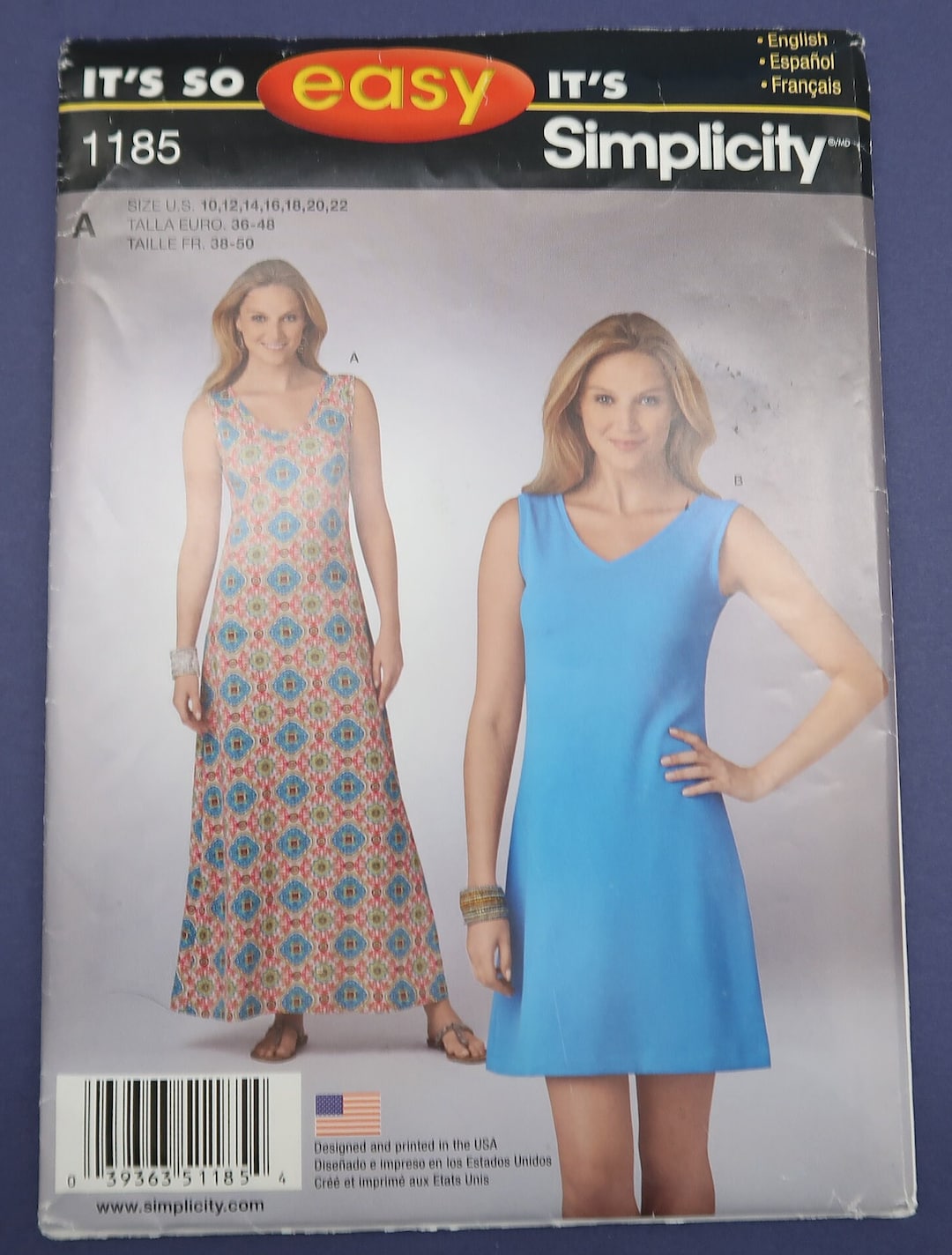 Uncut 10-22 Easy Simplicity 1185 Misses Knit Dress in 2 Lengths Pattern ...
